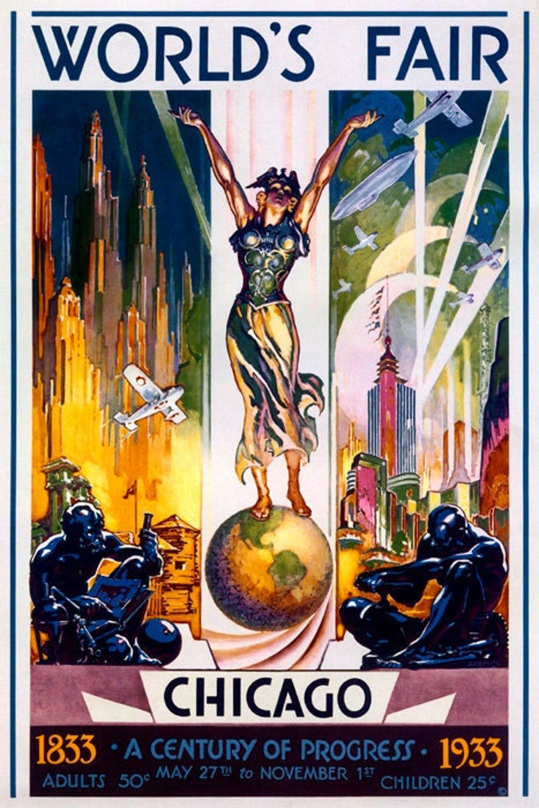 1933 World's Fair Century of Progress Science Chicago City Vintage ...