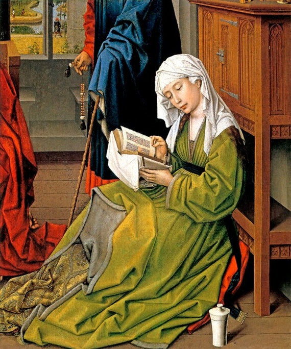 The Mary Magdalen Reading Religious Painting by Rogier Van Der | Etsy