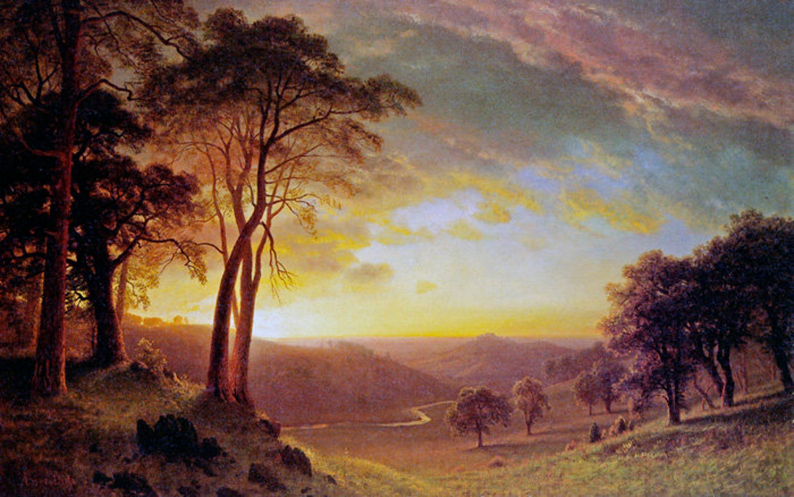 Sacramento River Valley Landscape Painting by Bierstadt on - Etsy