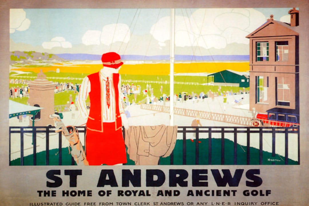 St. Andrews Home of Royal and Ancient Golf Sport England Vintage Poster ...