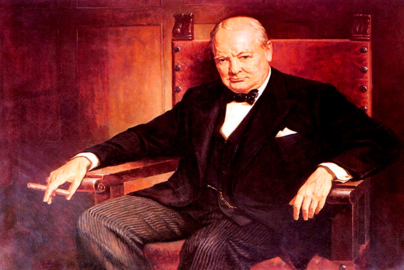 Sir Winston Churchill Prime Minister United Kingdom Painting - Etsy