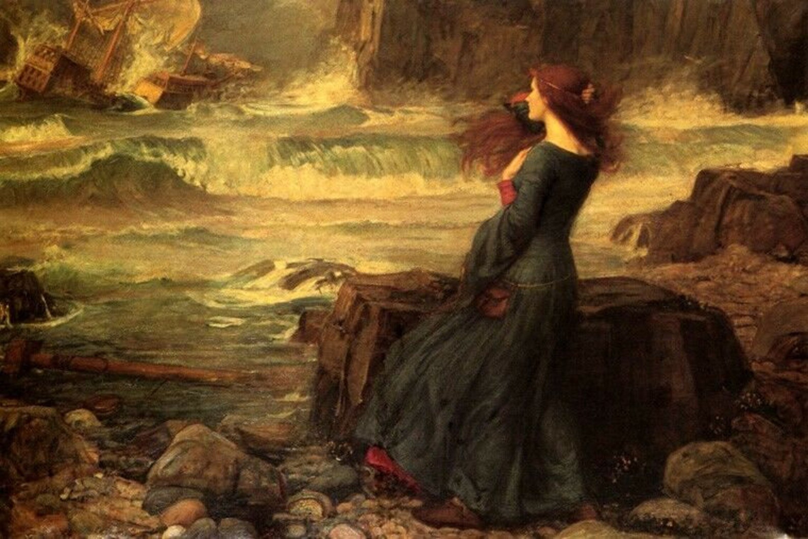 Miranda The Tempest Shipwreck Ocean Sea 1916 Painting By J W | Etsy