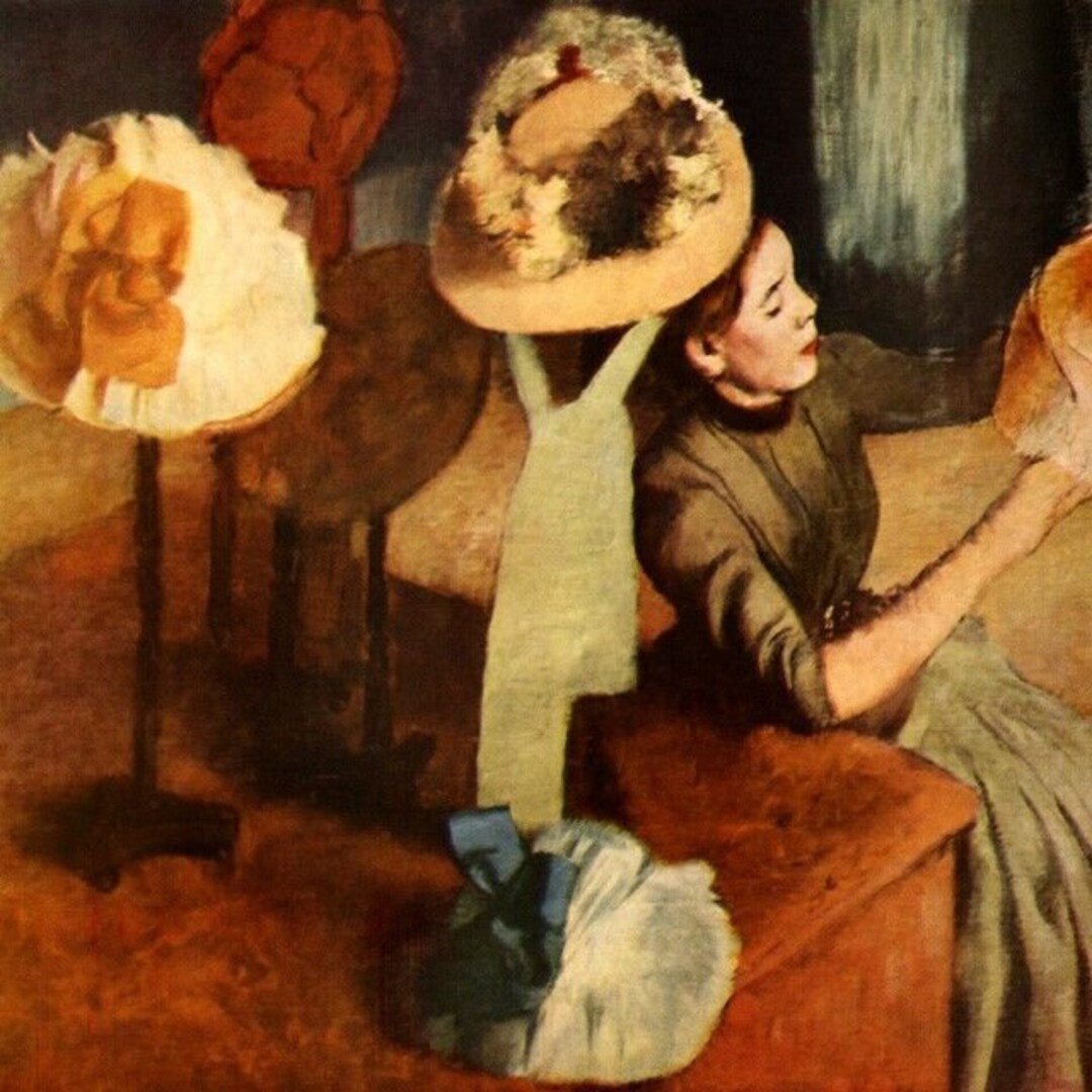 The Millinery Shop Table With Hats Fashion Modiste 1885 by Edgar Degas ...