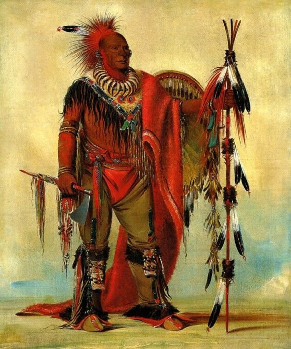 The Watchful Fox Chief of Tribe American Usa Indian 1835 by - Etsy