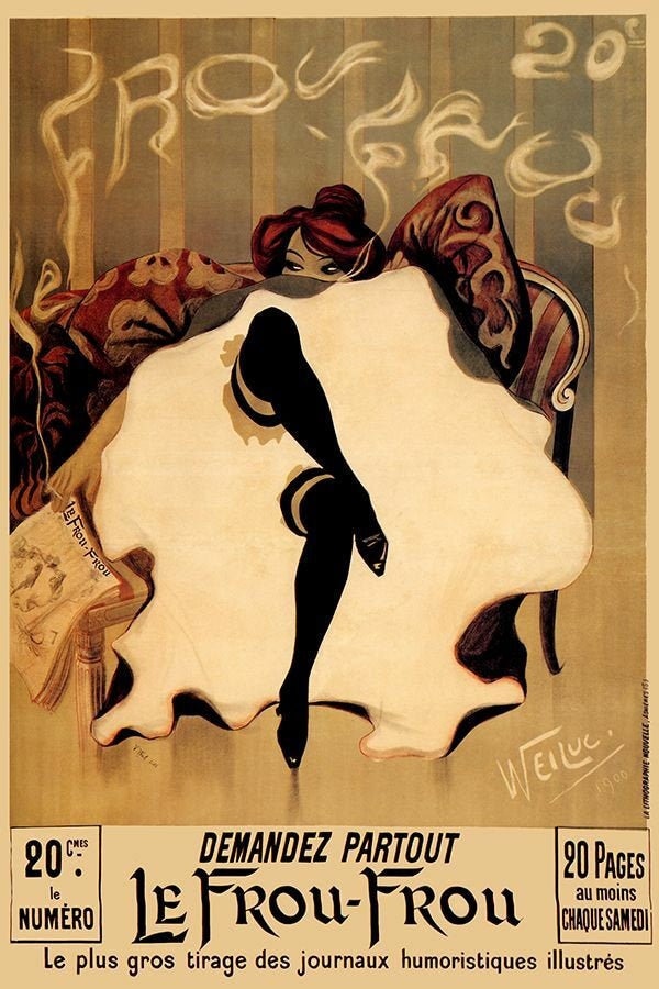 Le Frou Frou Cancan Dancer Newspaper Smoking Girl French | Etsy