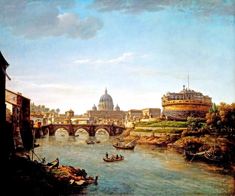 View of Rome From the Tiber River Italy 1775 Painting by - Etsy