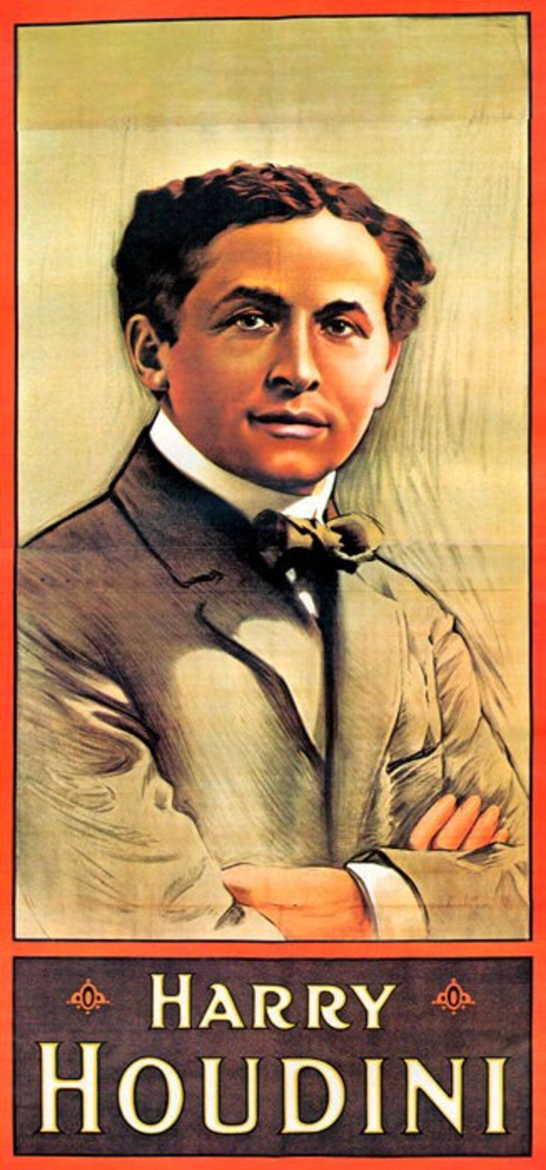 Magic Harry Houdini Magician Portrait Vintage Poster Repro Large - Etsy