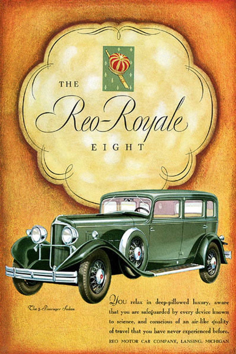 Reo Royale Eight Luxury Car Automobile Michigan American Usa Vintage ...