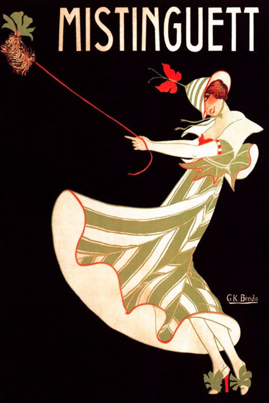Mistinguett French Actress Singer Flower Hat Fashion Shoes Vintage ...