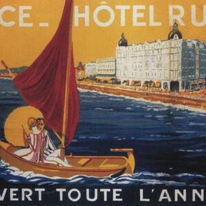 Nice Hotel Ruhl Open All Year Sailboat Couple Sailing Vintage Poster ...