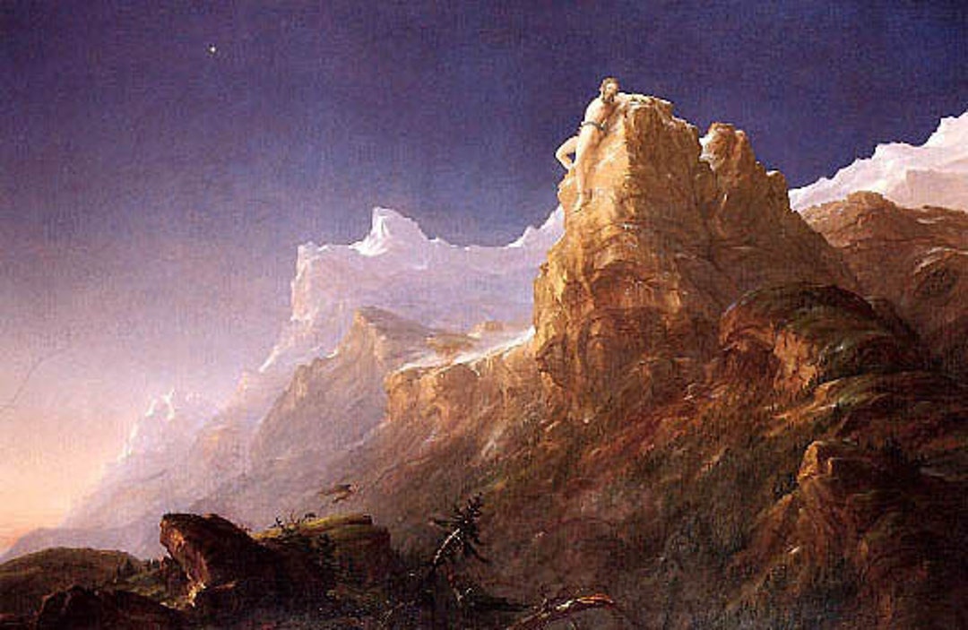Prometheus Bound Titan Greek Tragedy Painting by Thomas Cole Paper ...