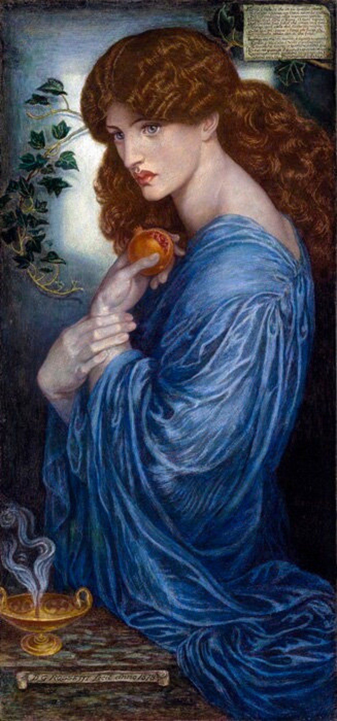Proserpine Beautiful Greek Goddess Pomegranate 1878 Art by Dante ...