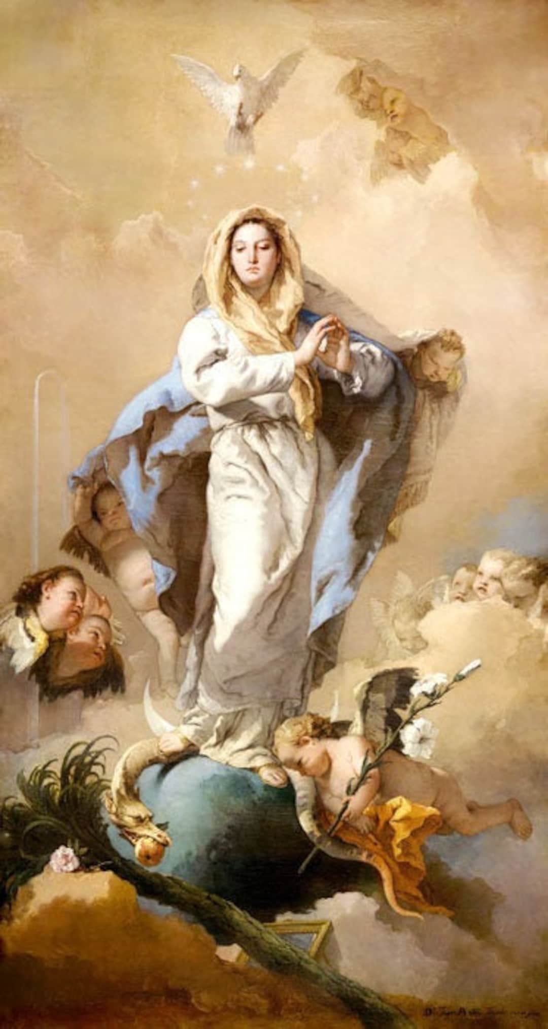The Immaculate Conception Virgin Mary Painting by Giambattista Tiepolo ...
