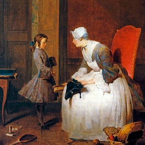 The Governess Reprimanding Boy 1739 French Painting by Jean Siméon ...