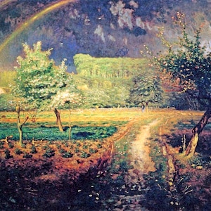 Spring Landscape With Rainbow 1868 Fine Painting by Jean Francois ...