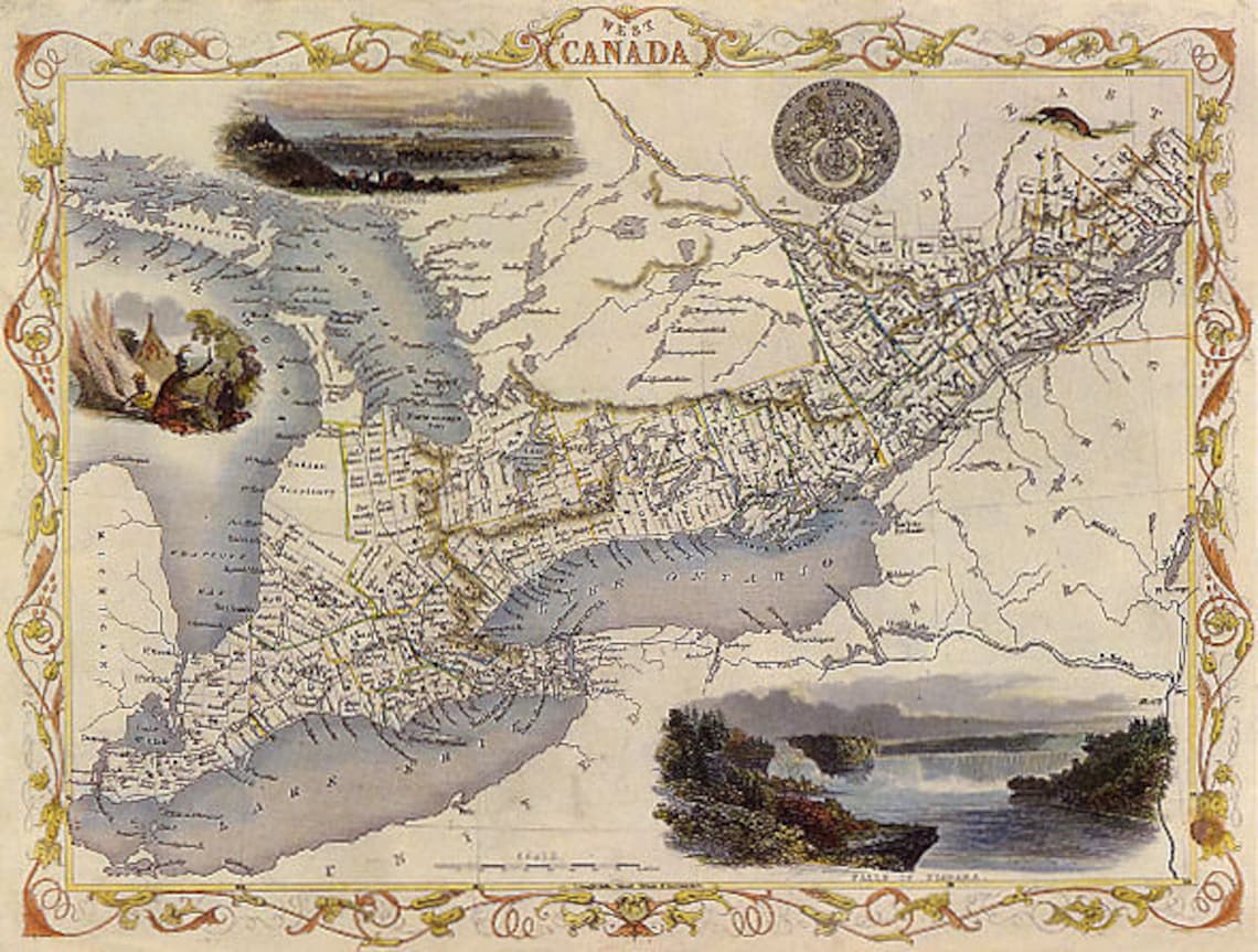 1800'S Map West Canada Niagara Ontario Repro Poster - Etsy