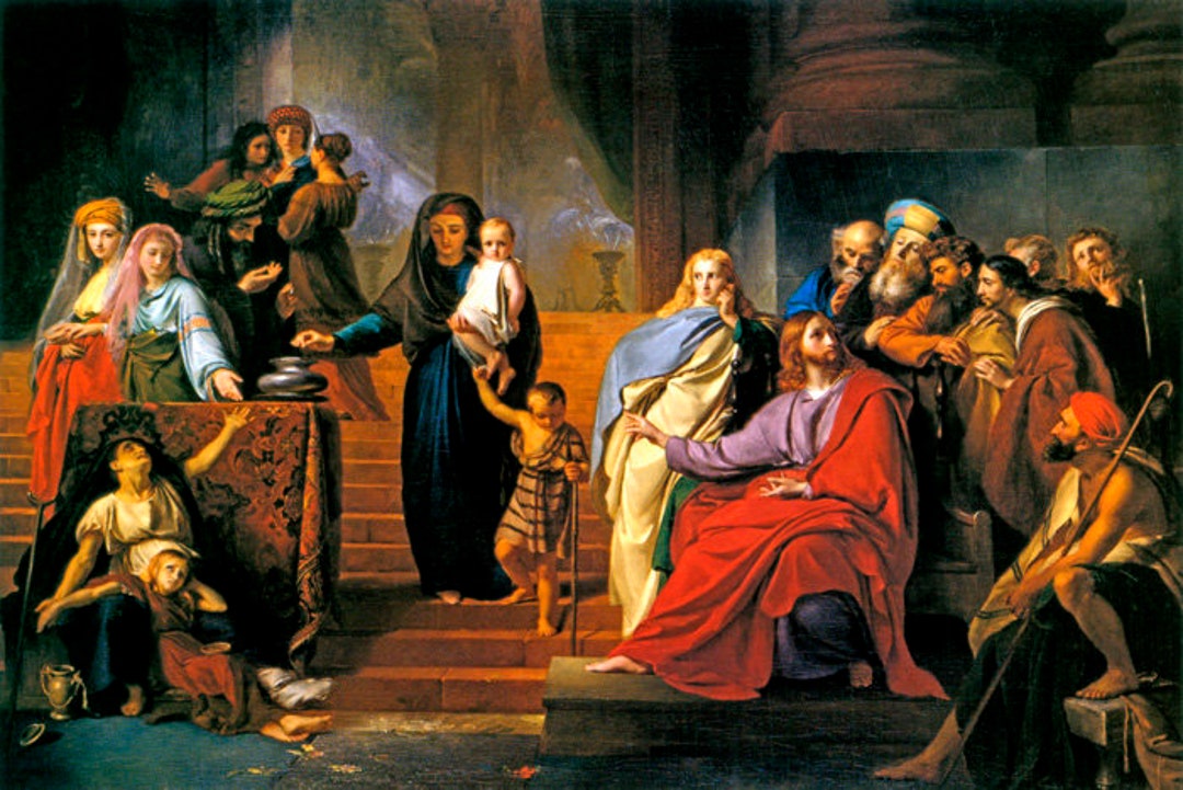 Christ Giving to the Poor Religious Painting by Francois Joseph Navez ...