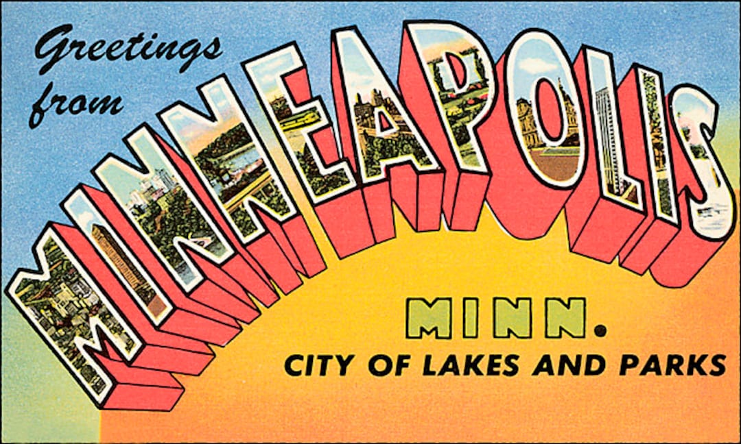 Greetings From Minneapolis City of Lakes Parks Usa Travel Vintage ...
