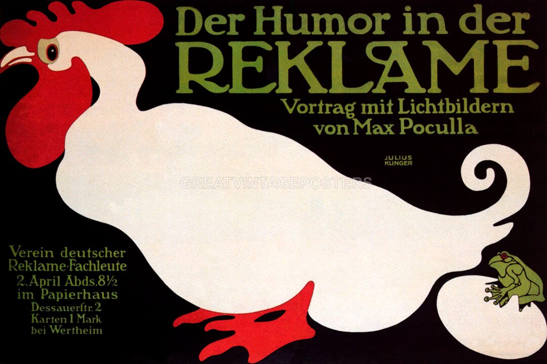 Der Humor in Der Reklame Humor Advertising Frog Chicken Egg - Etsy