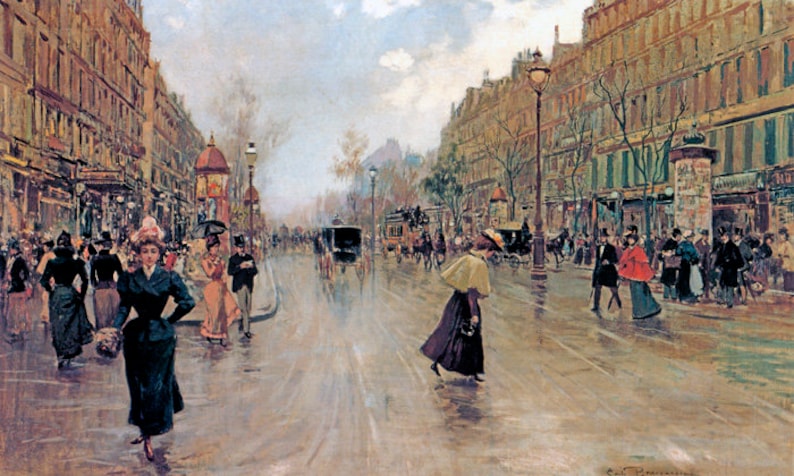 Paris Streets Scenes Parisian Boulevards French France by Carlo ...
