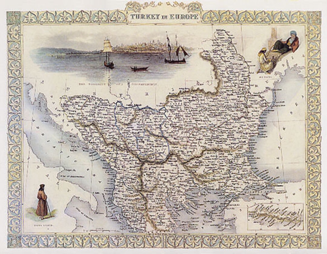 1800'S Map Turkey in Europe Constantinople Macedonia Repro Poster - Etsy