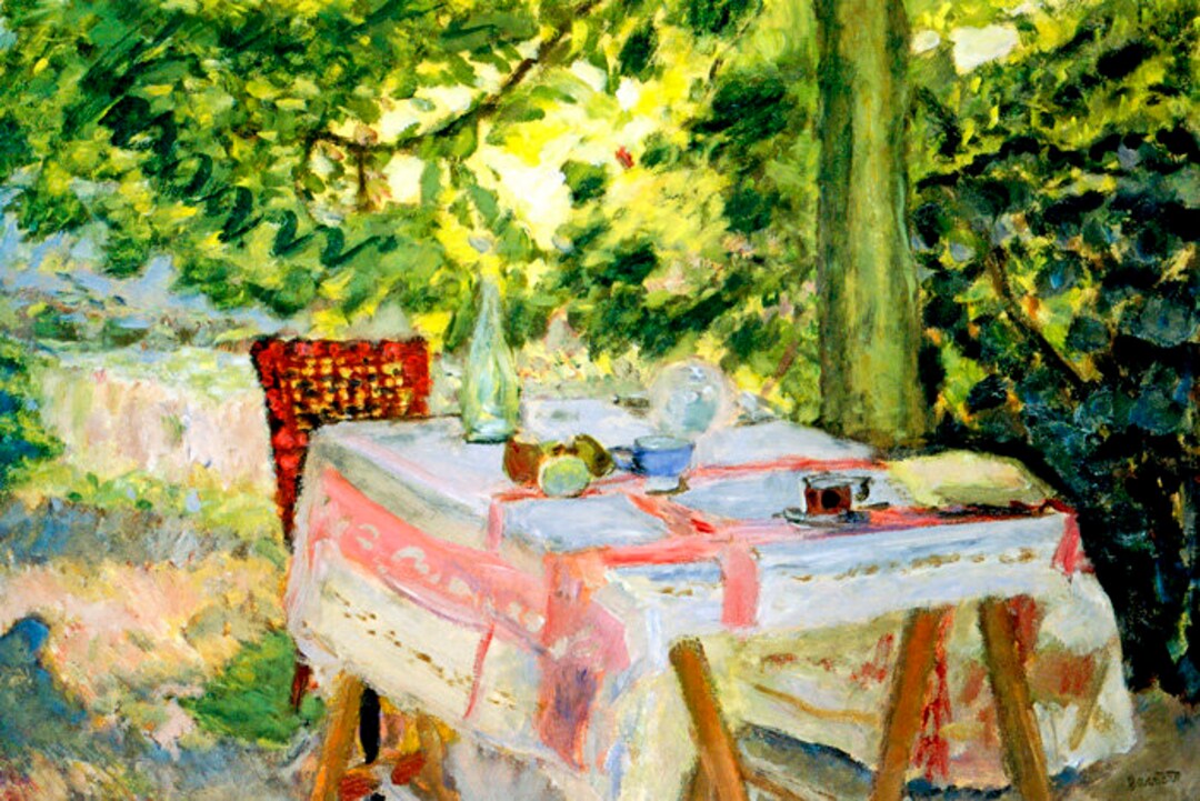Table Set in A Garden Painting by Pierre Bonnard Repro - Etsy