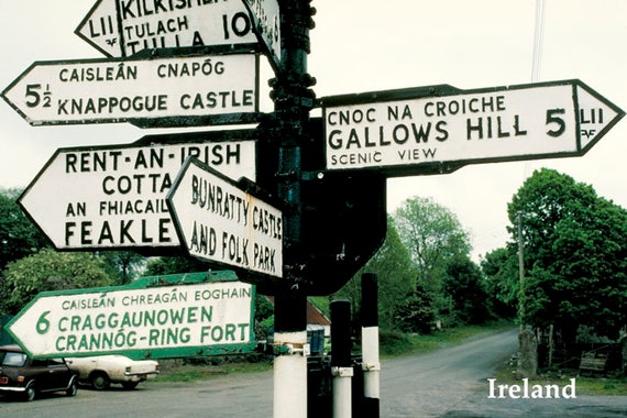 Road Signs in Ireland Irish Knappogue Castle Gallows Hill | Etsy