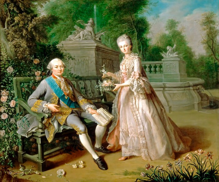 Louis J M De Bourbon With His Daughter French Painting Jean B ...
