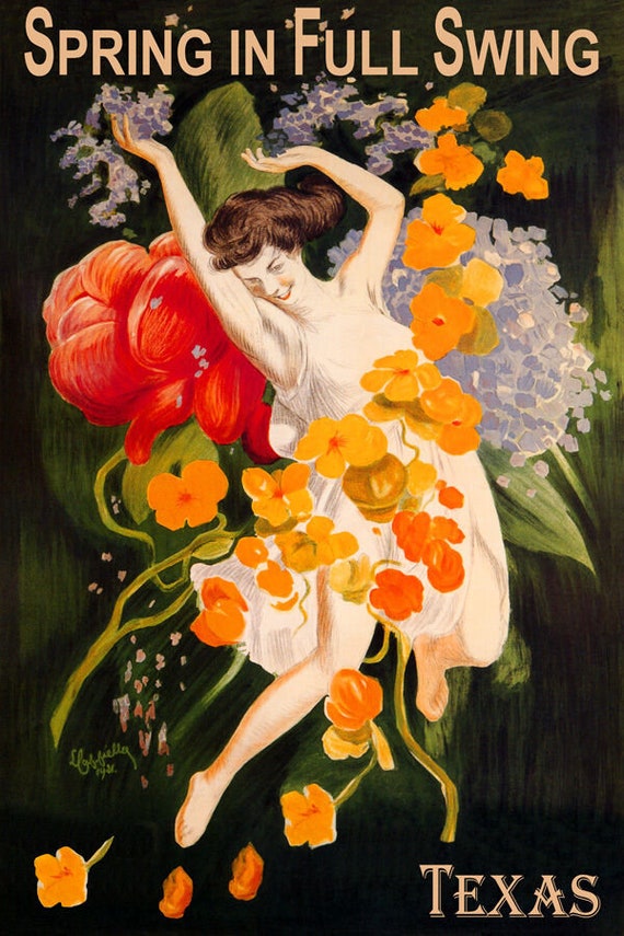 Texas Spring in Full Swing Girl Dancing With Flowers Travel | Etsy