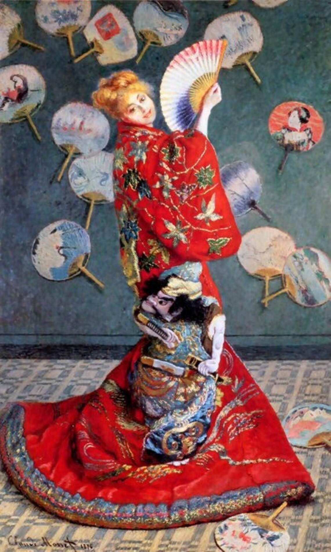 La Japonaise Woman Handheld Fan 1876 First Wife Camille by Claude Monet ...