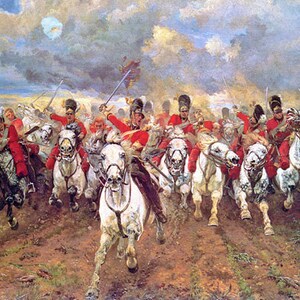 Scotland Forever Scots Greys Battle of Waterloo Painting by Lady Butler ...