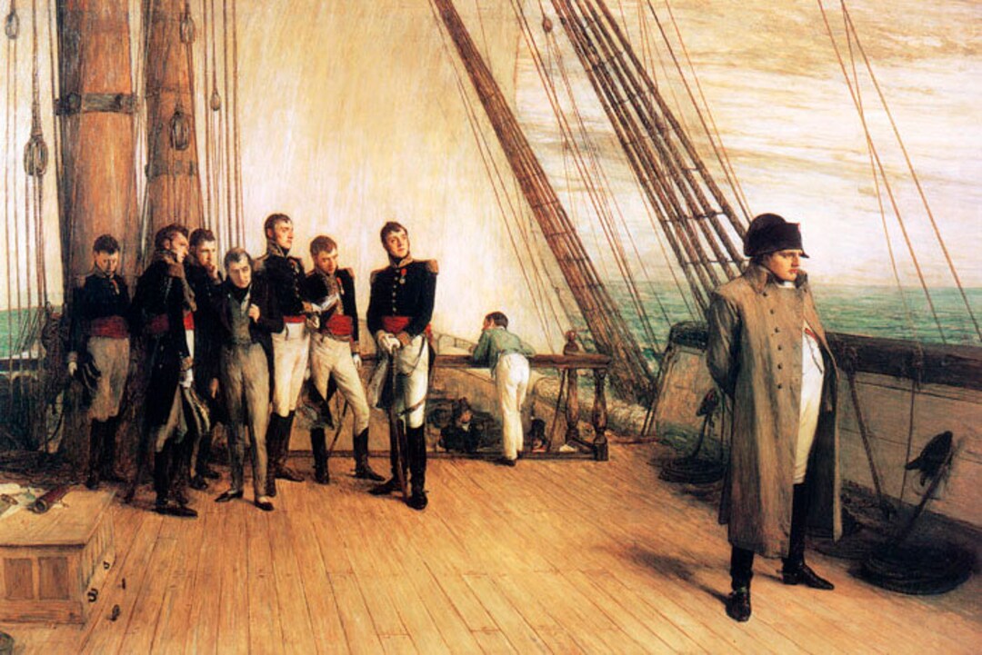 Napoleon Bonaparte on Board the Bellerophon Ship Painting by Orchardson ...