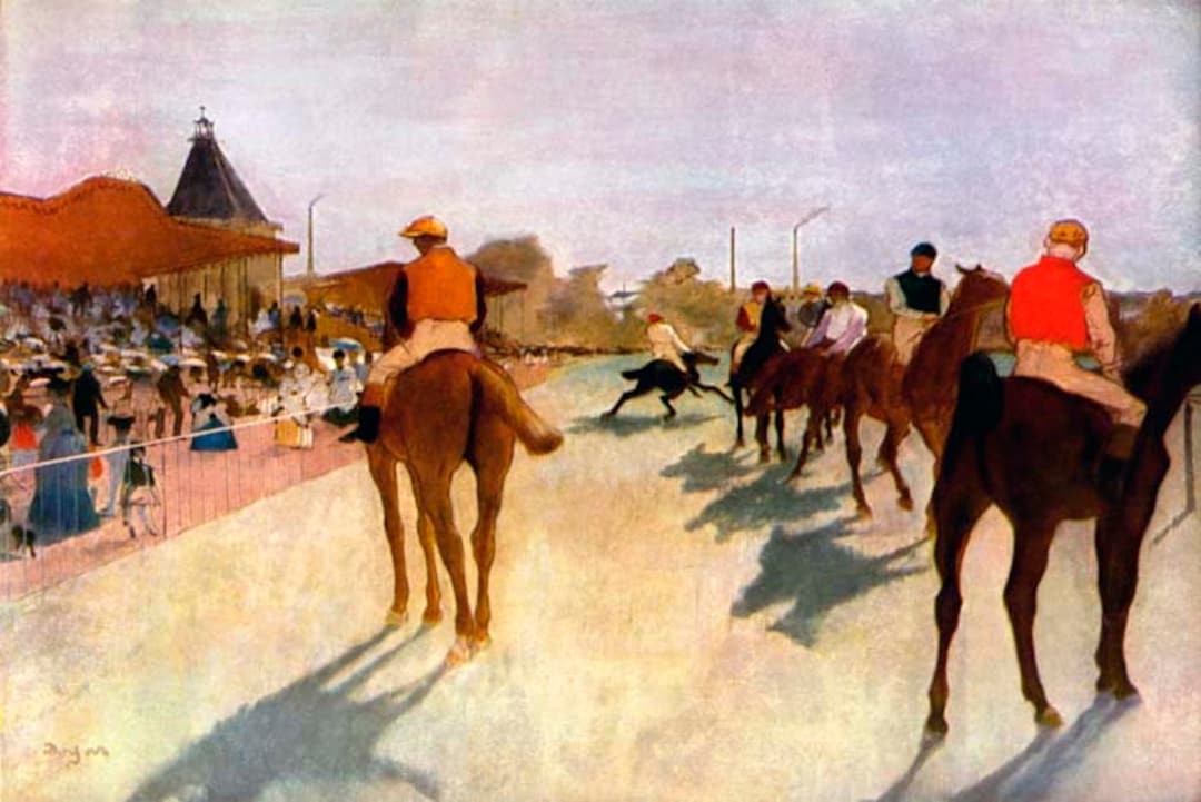 At the Race Course Horse Jockey Crowd 1872 by Edgar Degas Repro - Etsy