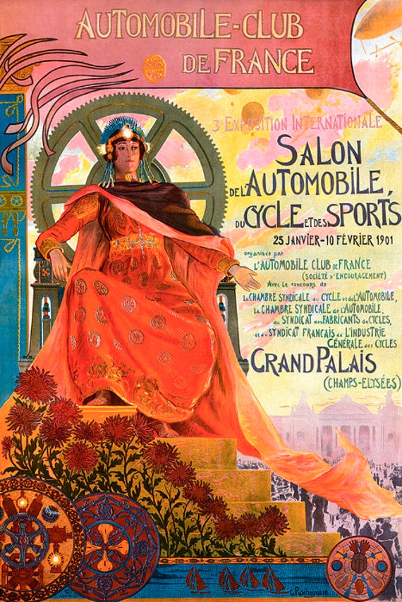1901 Automobile Club De France Car Exhibition Grand Palais | Etsy