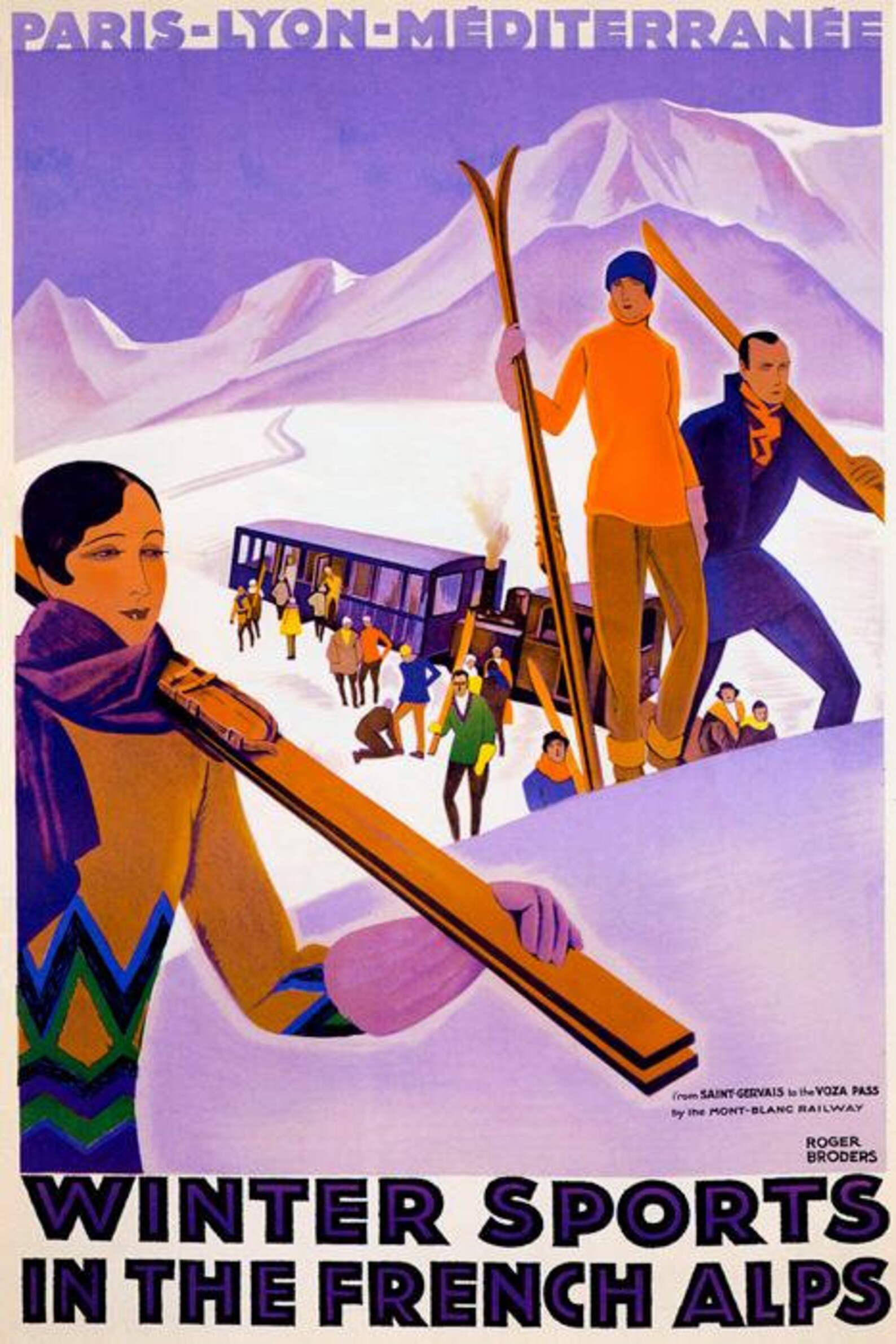 Winter Sports in the French Alps Paris Lyon Ski Snowboard Vintage ...