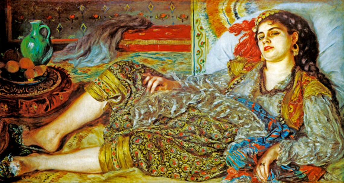 Odalisque La Femme D'alger Algerian Woman 1870 Painting by Auguste ...