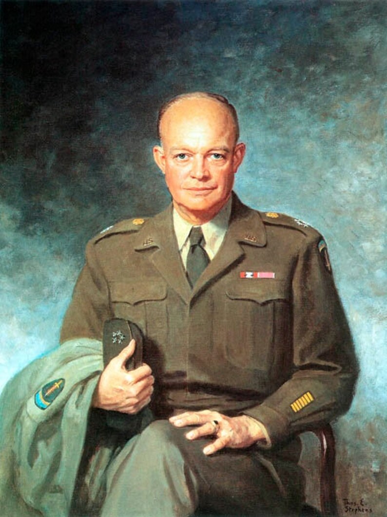 Dwight D. Eisenhower Usa American President Portrait Repro - Etsy