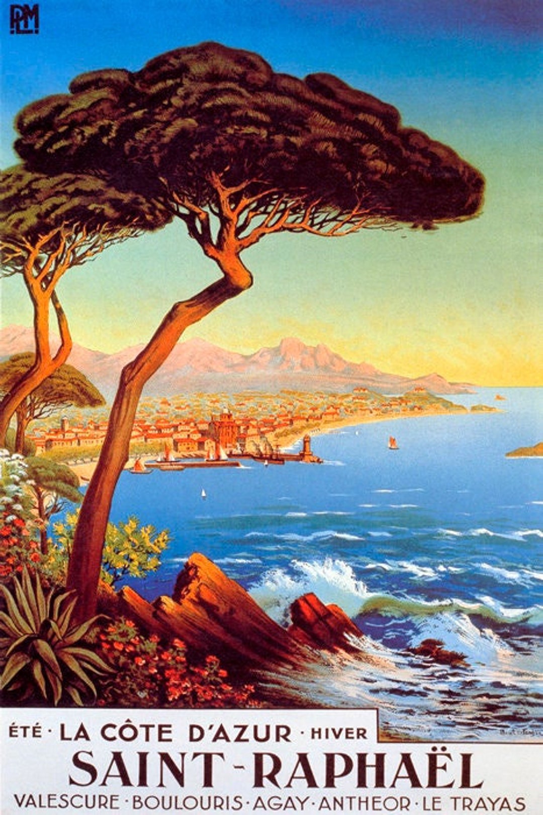 Saint Raphael French La Cote D'azur Agay Le Trayas Travel Vintage ...