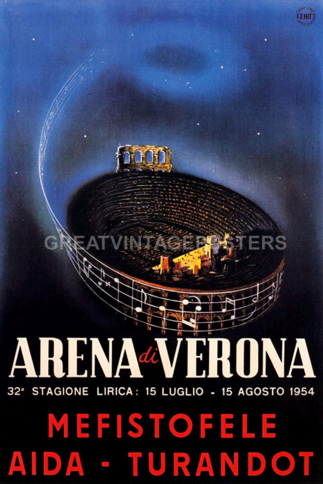 Arena Di Verona Mefistofele Aida Turandot Italy Opera Music Vintage ...