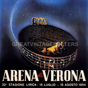 Arena Di Verona Mefistofele Aida Turandot Italy Opera Music Vintage ...