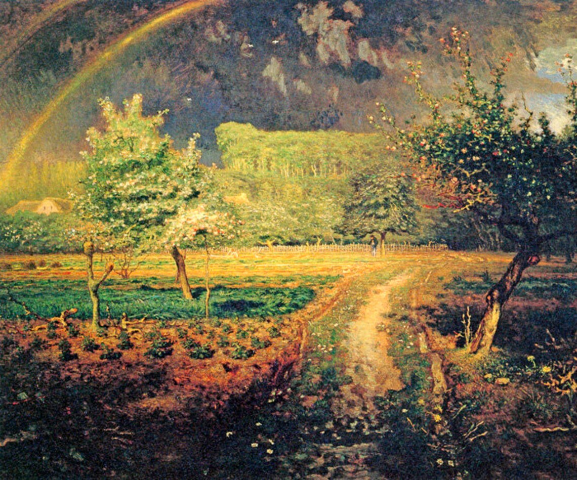 Spring Landscape With Rainbow 1868 Fine Painting by Jean - Etsy