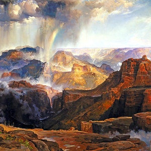 The Chasm of the Colorado 1873 American Landscape Painting by Thomas ...