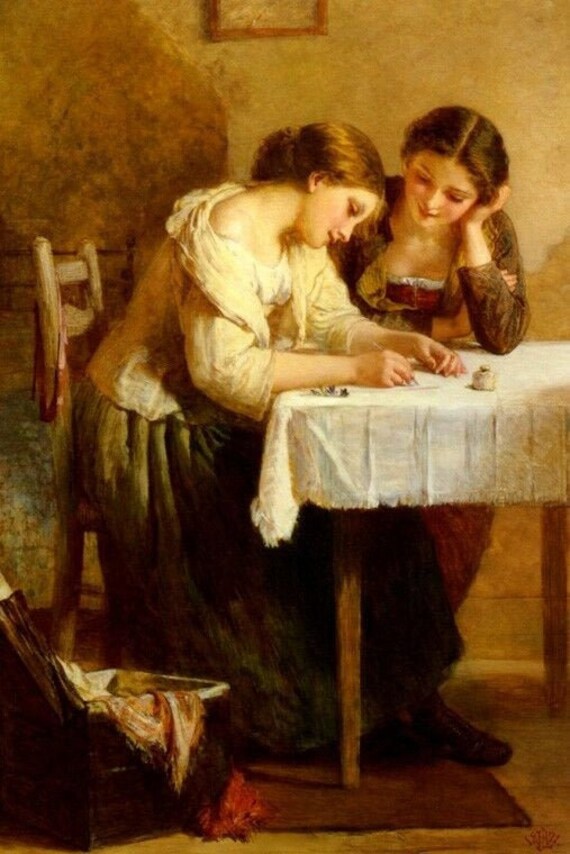 Woman Writing A Letter Painting
