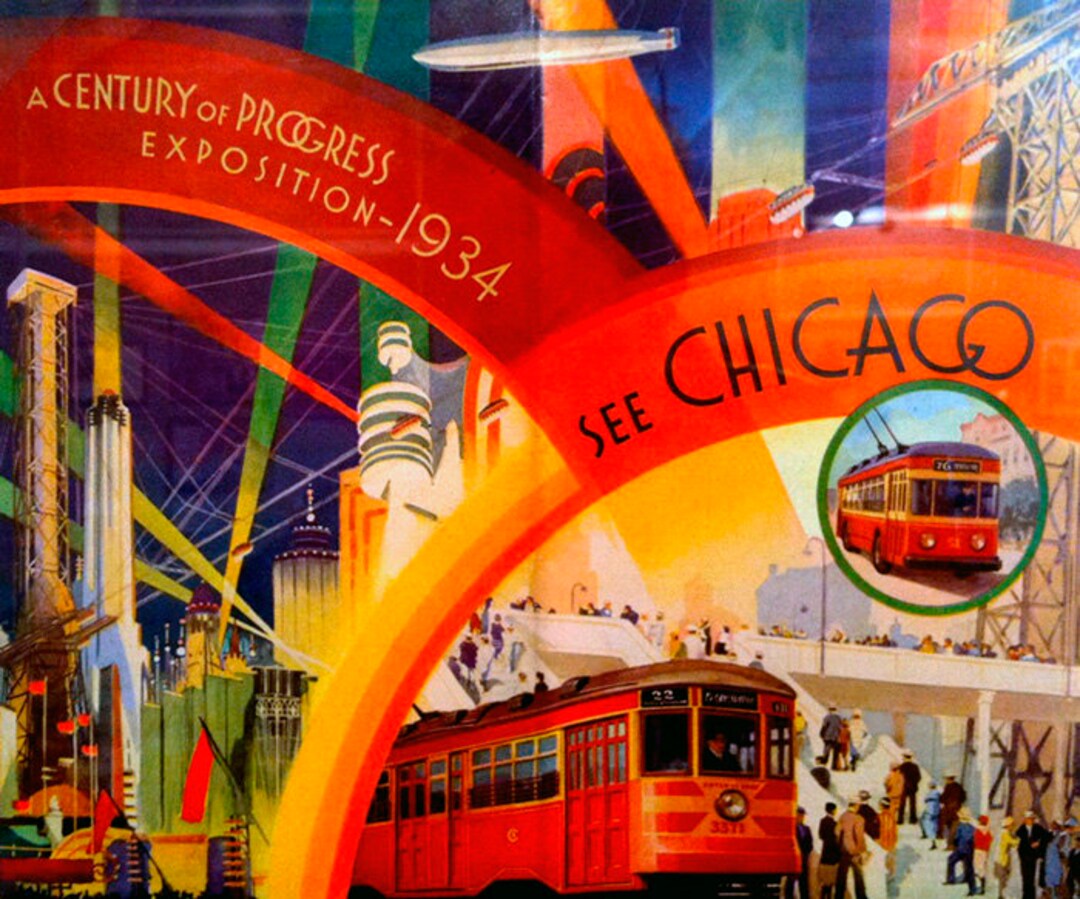 1934 A Century of Progress Exposition Fine Chicago Illinois Vintage ...