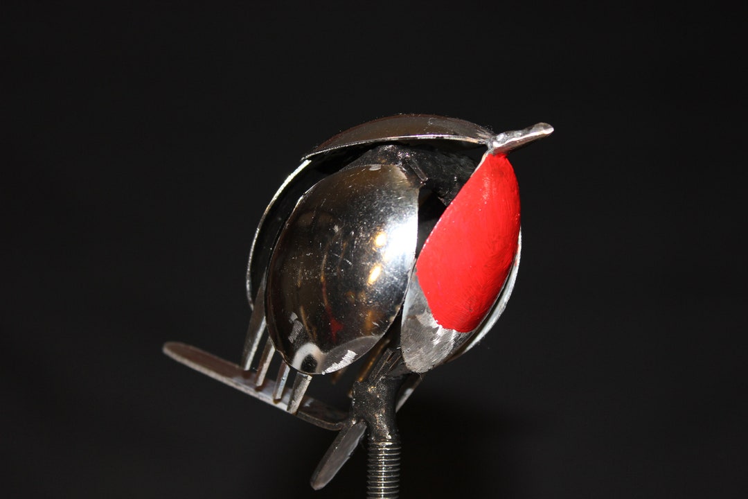 Upcycled Cutlery Garden Robin Sculpture - Etsy