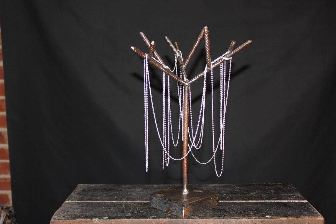 Upcycled Rebar Tree on a Wooden Base - Etsy