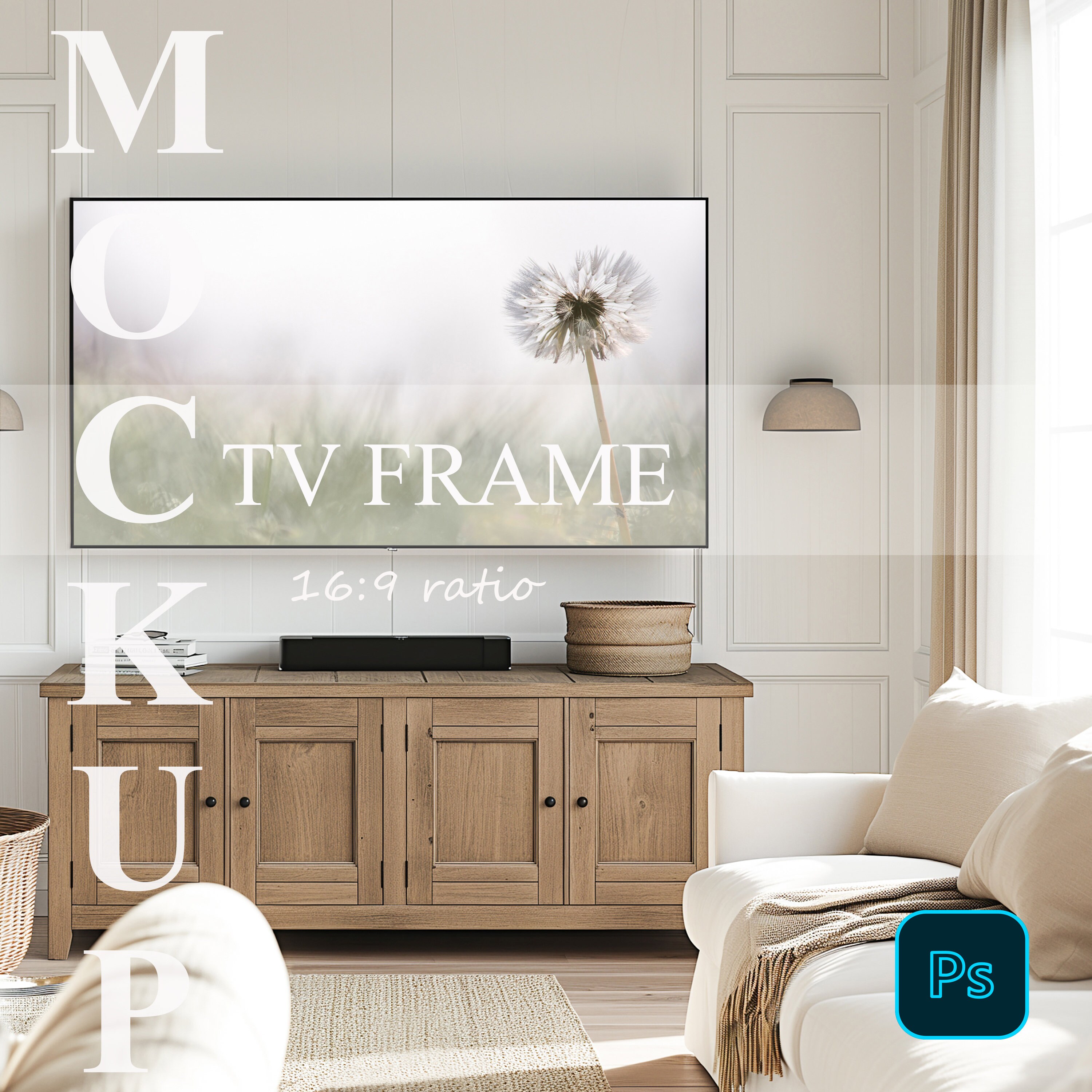 TV Frame Mockup, Samsung TV Frame Mockup, Frame Mockup in Interior ...