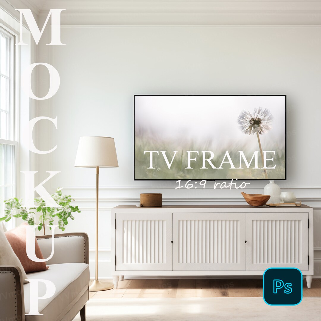 TV Frame Mockup, Samsung TV Frame Mockup, Frame Mockup in Interior ...