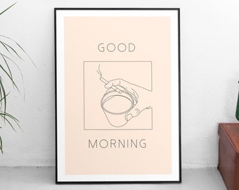 Good Morning Coffee Poster Coffee Bar Decor Apartment - Etsy
