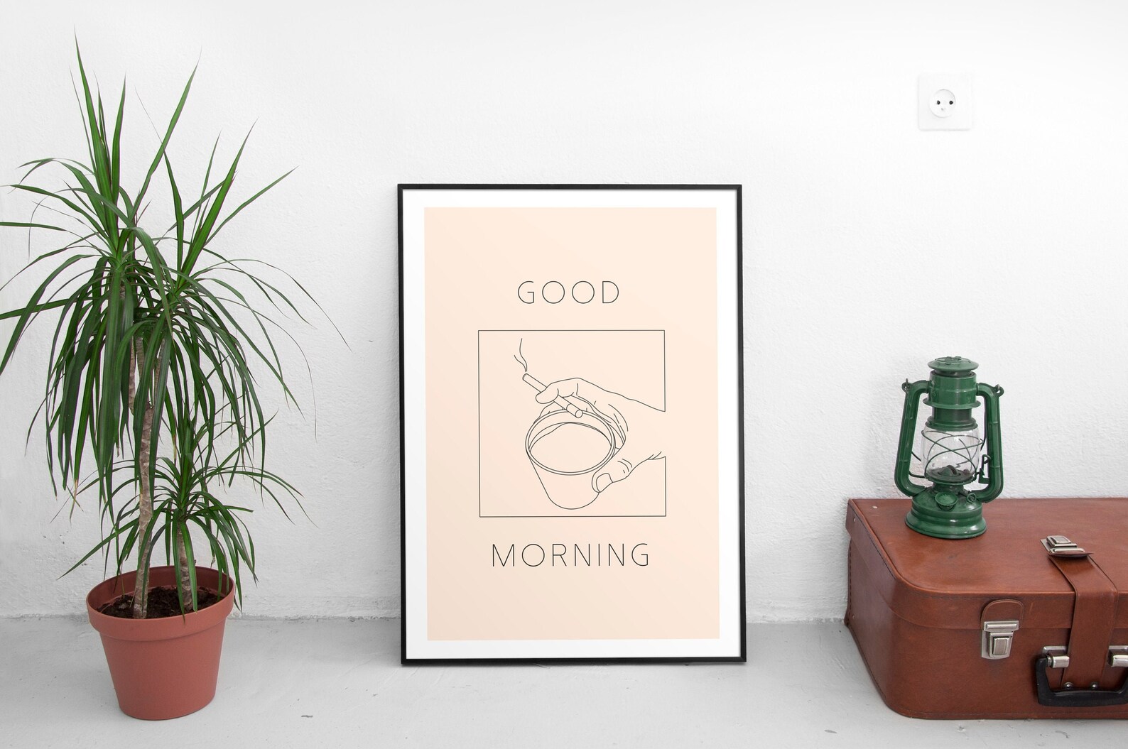 Good Morning Coffee and Cigarette Illustration Print, Art Print, Living ...